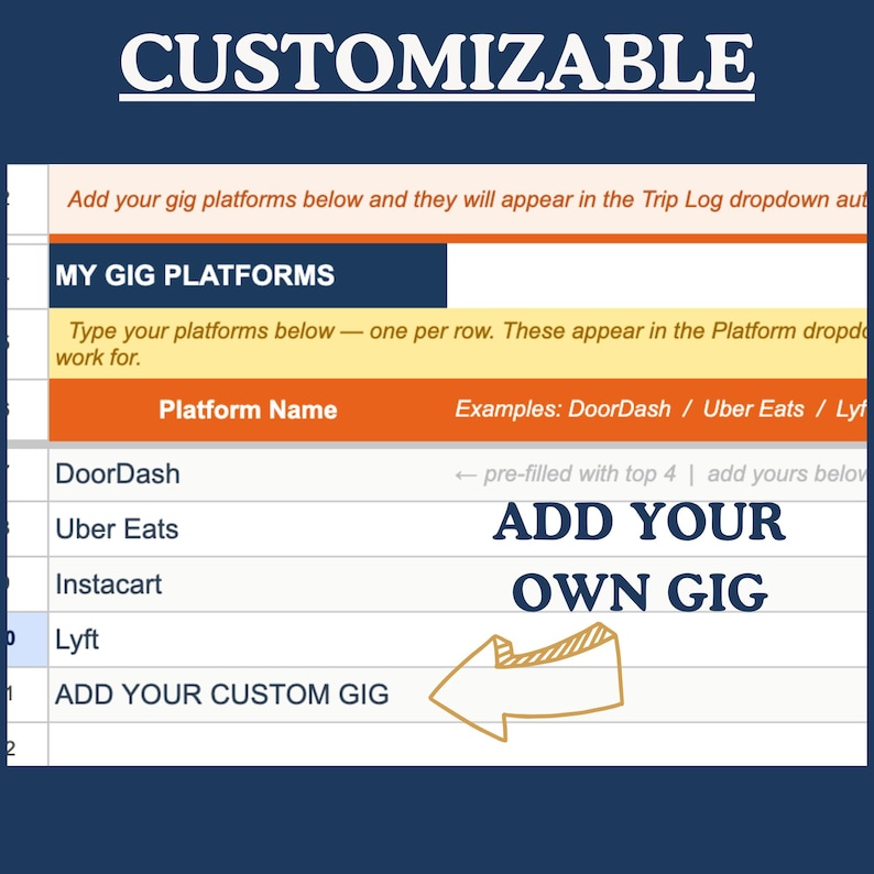 Gig Worker Income & Mileage Tracker Google Sheets Excel | Doordash Uber ...