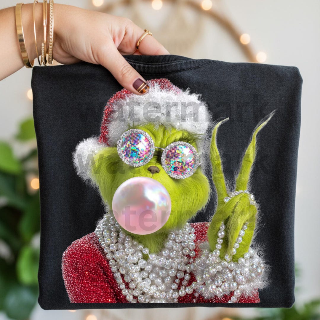 Jeweled grinchmas png Pearl Grinch Png Blinged Out Grinch Shirt Clipart ...