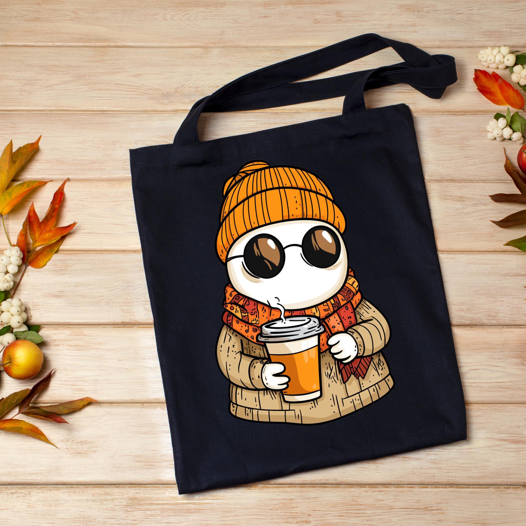 Cute PNG Hippie Ghost Drinking Coffee PNG Fall Aesthetic POD Shirt Png ...