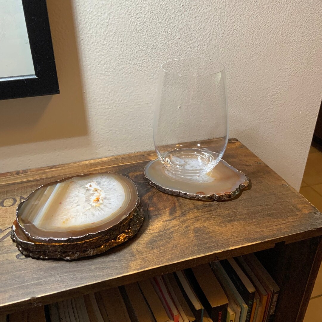 Anna New York Rablabs Pedra Agate Gemstone Coasters Set of 4 No Box - Etsy