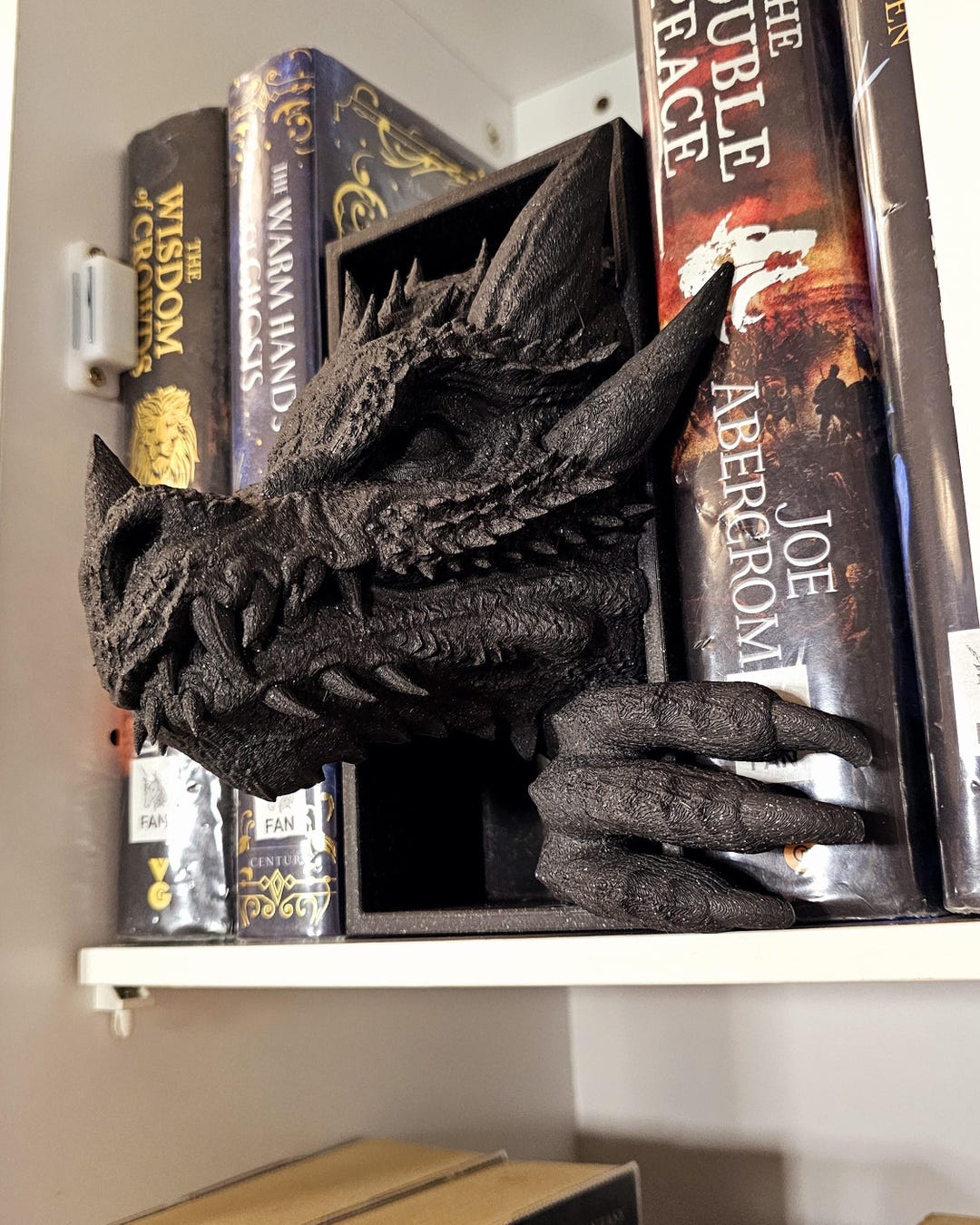3D Dragon Peaking Head and Tail, Two Book Nooks Insert, Fantasy Book ...