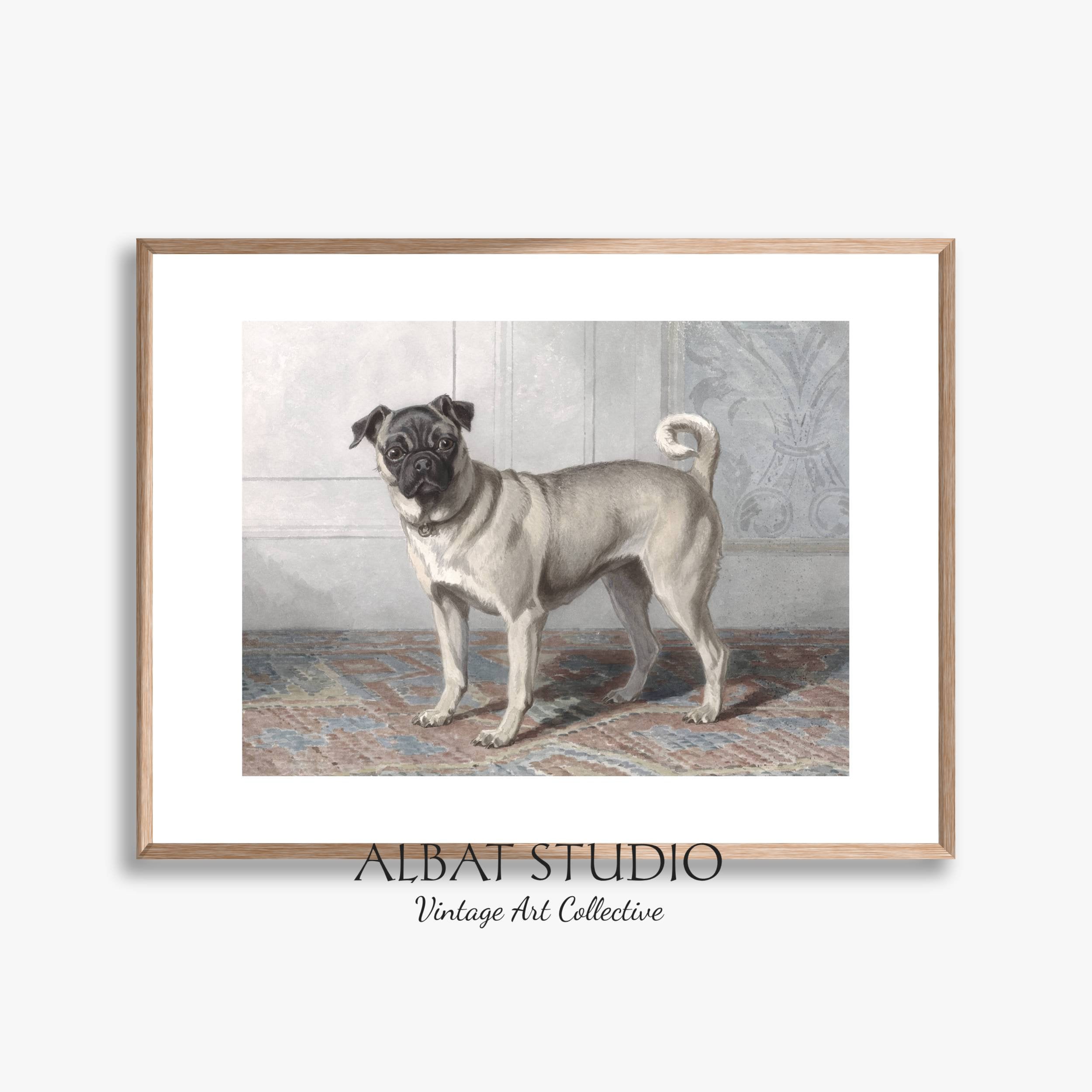 Vintage Mops Dog Painting | Animals Antique Art | Digital Download ...