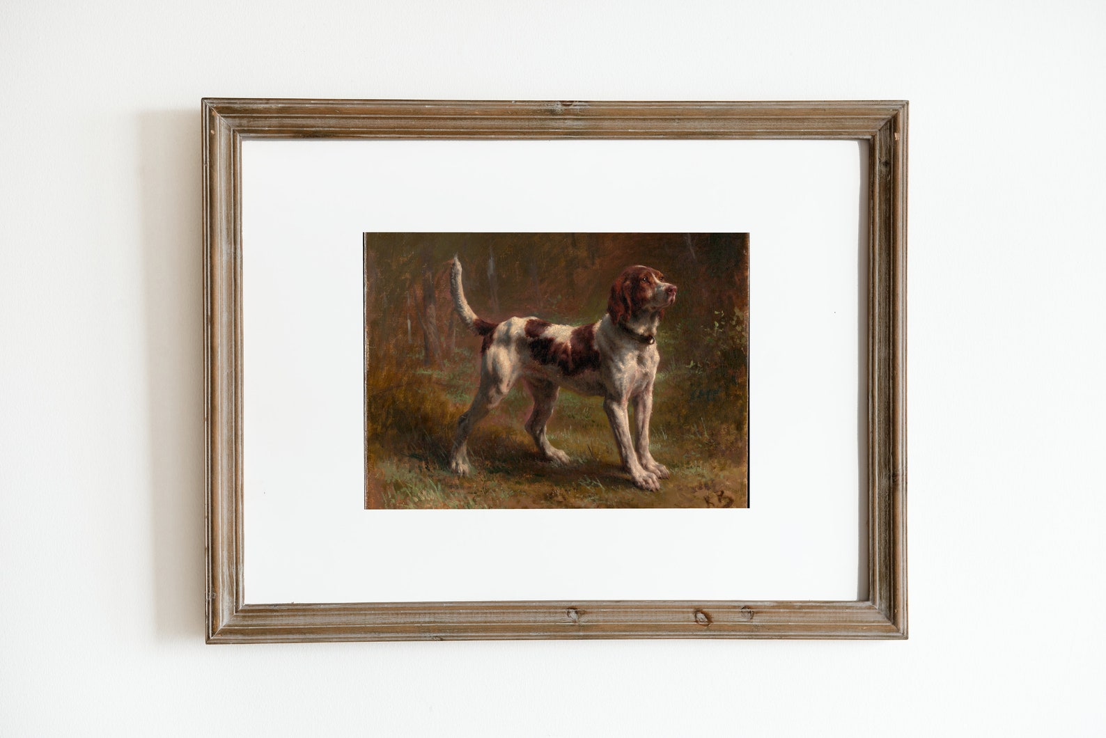 Limier Briquet Hound Vintage Dog Art Animal Oil Painting Old Hunting ...