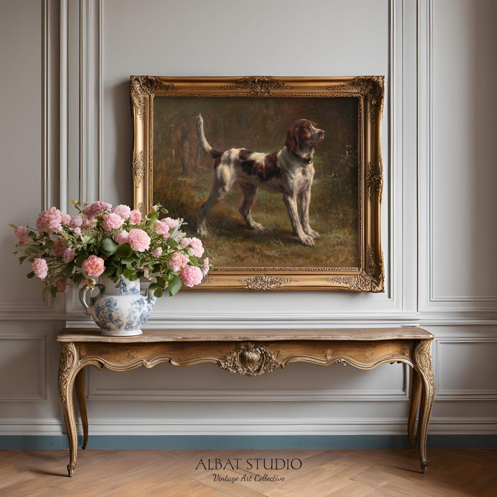 Limier Briquet Hound | Vintage Dog Art | Animal Oil Painting | Old ...