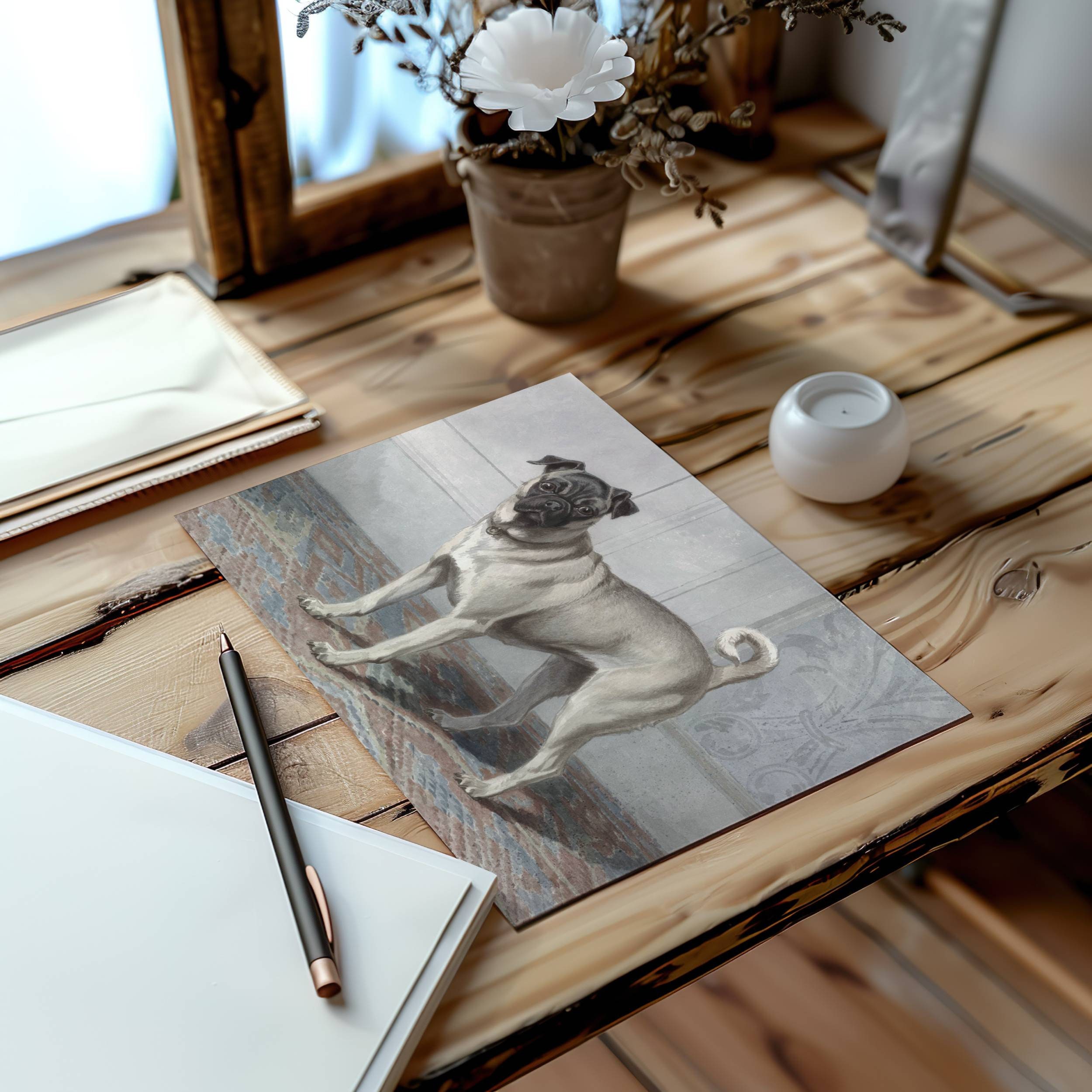 Vintage Mops Dog Painting | Animals Antique Art | Digital Download ...