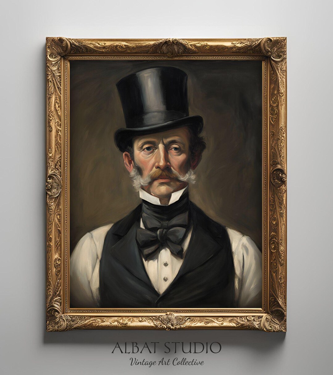 Antique Gentleman Portrait Print | Vintage Male Oil Painting | Digital ...