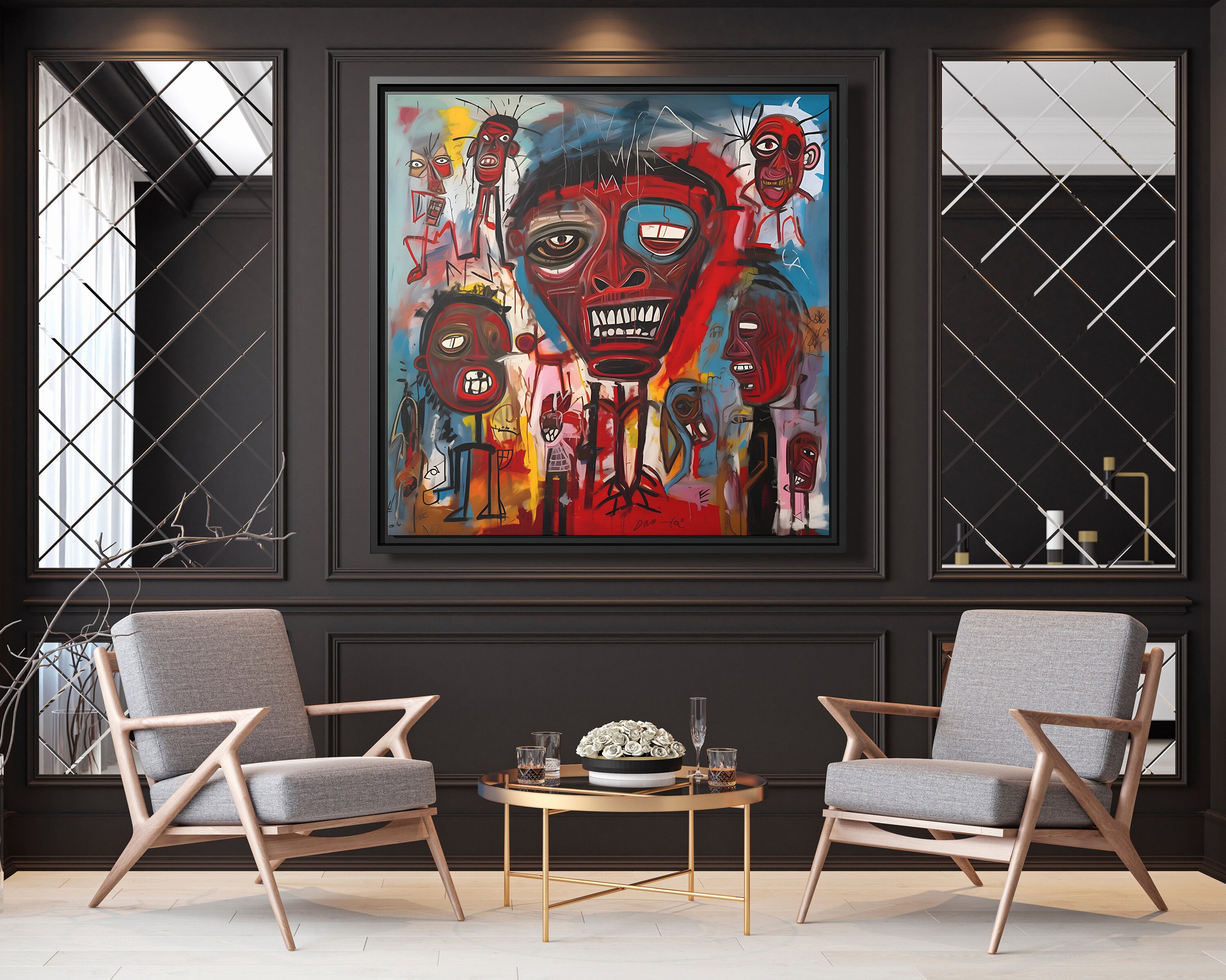 Wall Art Basquiat Print Canvas Basquiat Modern Art Extra Large Canvas ...