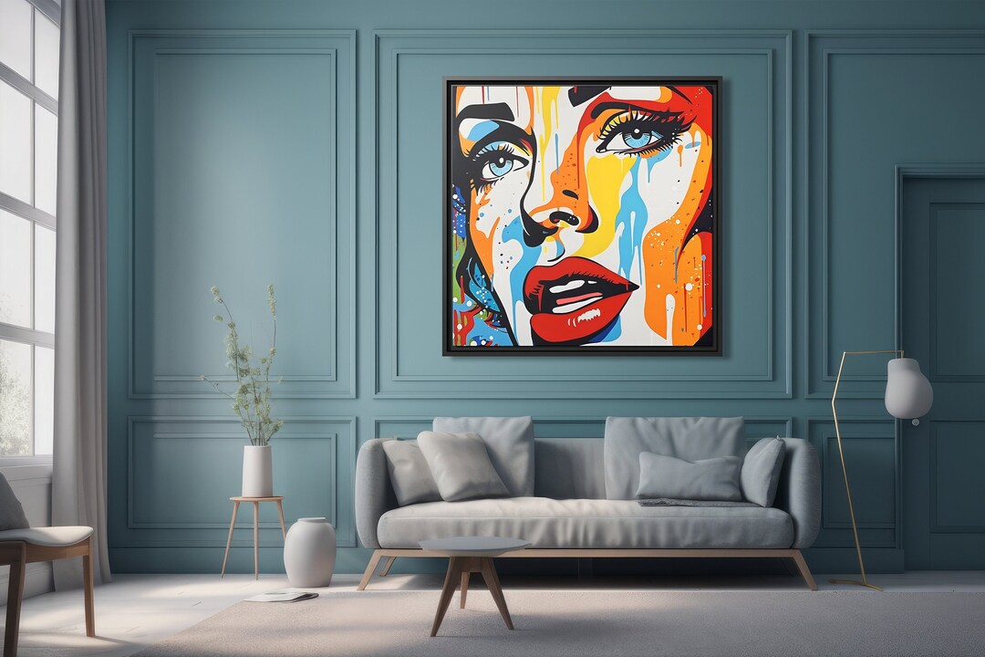 Pop Art Beautiful Woman Colorful Canvas Print Modern Wall Art - Etsy