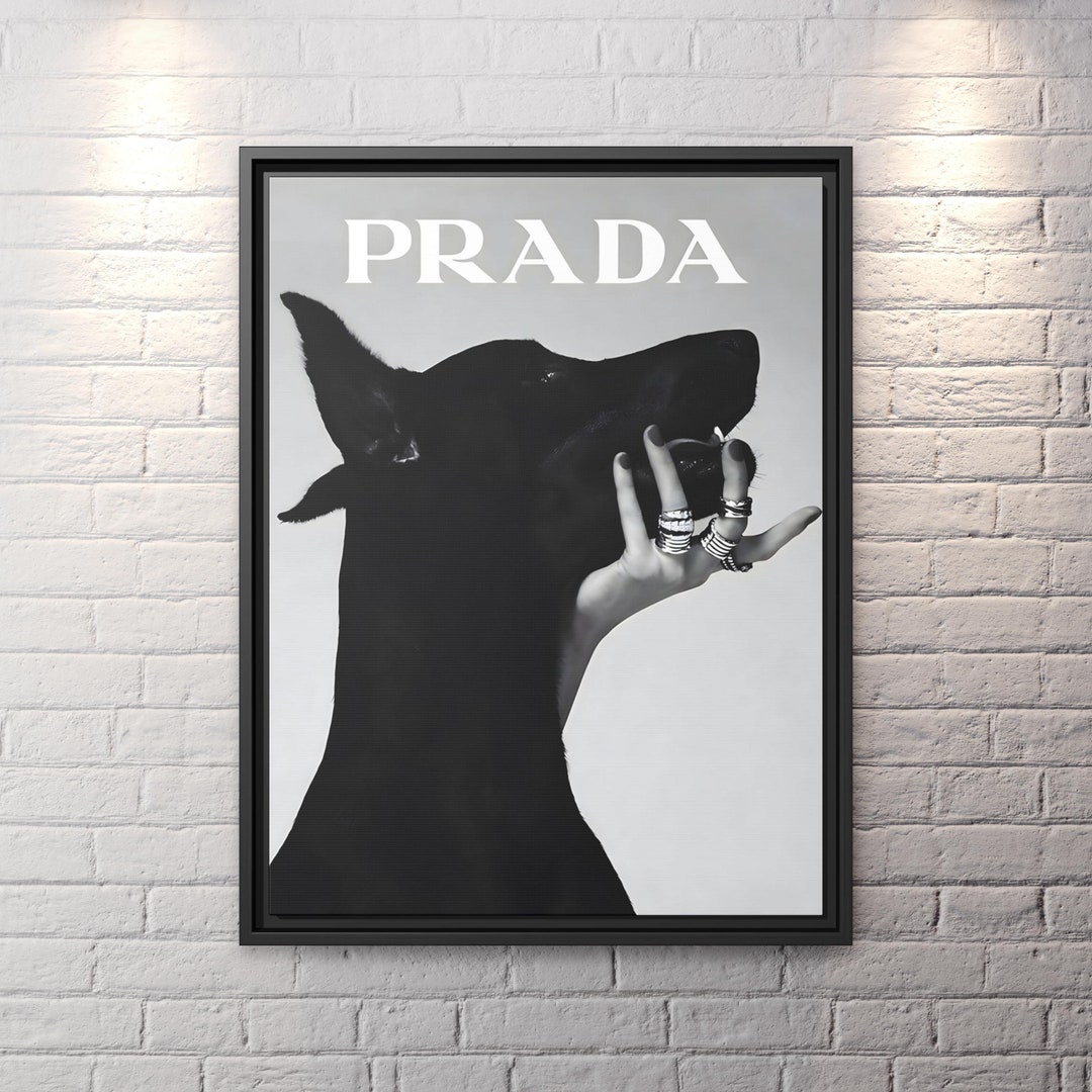 Wall Art Prada Doberman Art Prada Canvas Stylish Luxury Wall Art Living Room Print Prada Bedroom ...