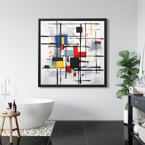 Piet Mondrian Wall Art Large Abstract Painting Mondrian Dutch Painting ...