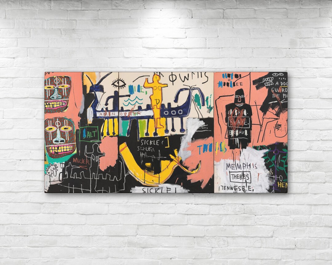 Jean Michel Basquiat Canvas Neo Expressionism Modern Canvas Print Basquiat Large Wall Art Decor ...