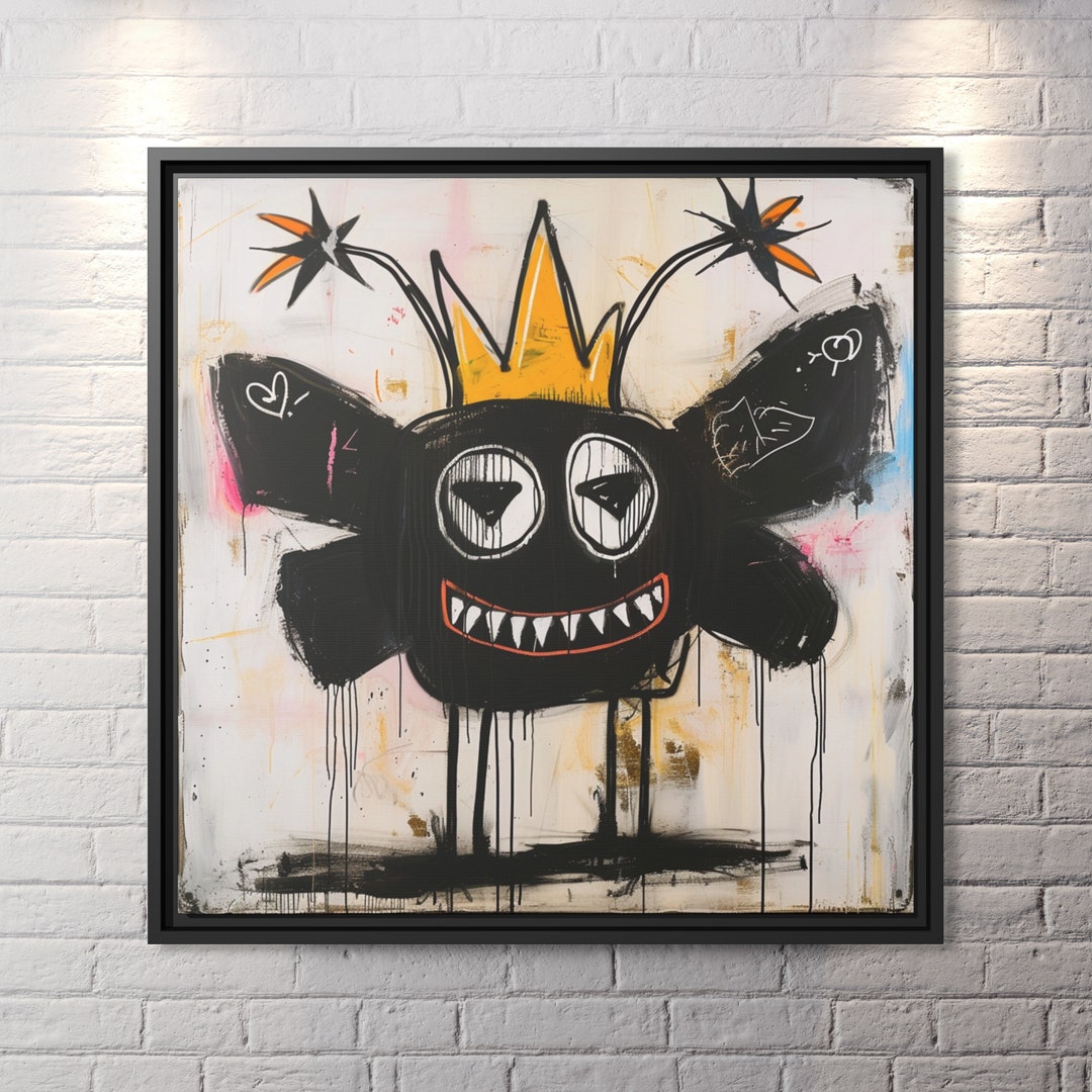 Jean Michel Basquiat Crown Canvas Print Neo Expressionism Modern Wall Art Decor Basquiat Large ...