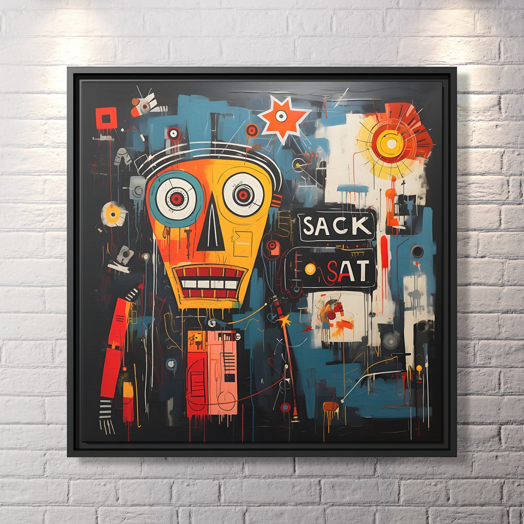 Wall Art Basquiat Print Canvas Basquiat Modern Art Extra Large Canvas ...