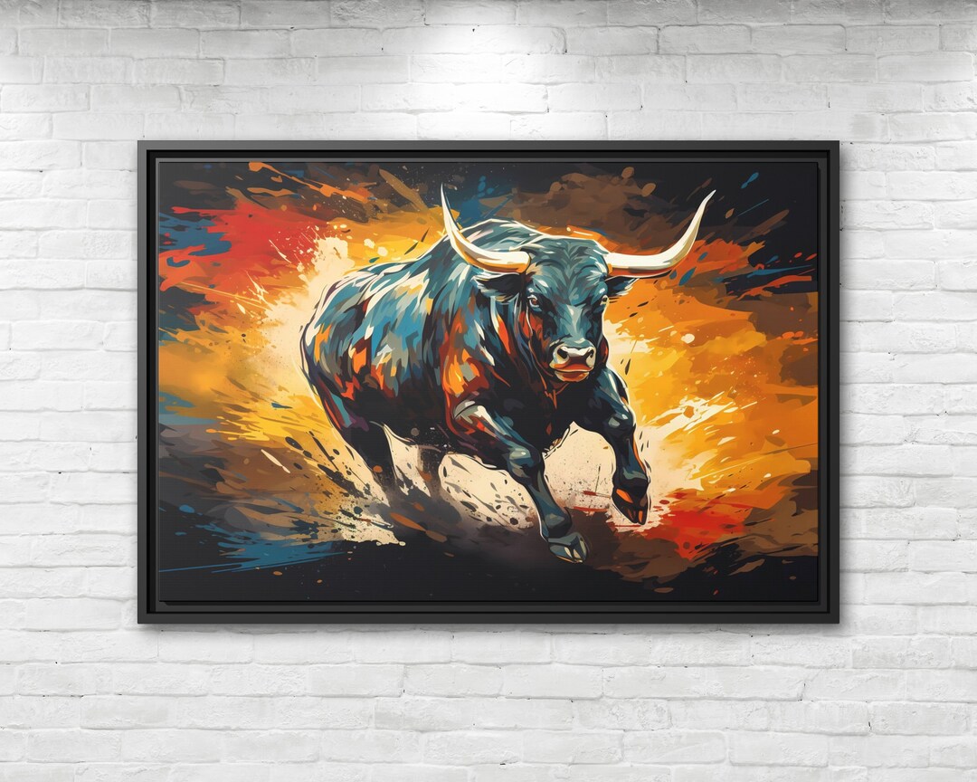 Canvas Print Bull Wall Art Animal Canvas Modern Art Wall Art Bull Print ...