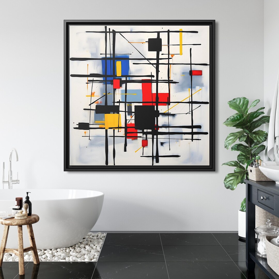 Mondrian Wall Art Piet Mondrian Art Dutch Painting Mondrian Famous ...