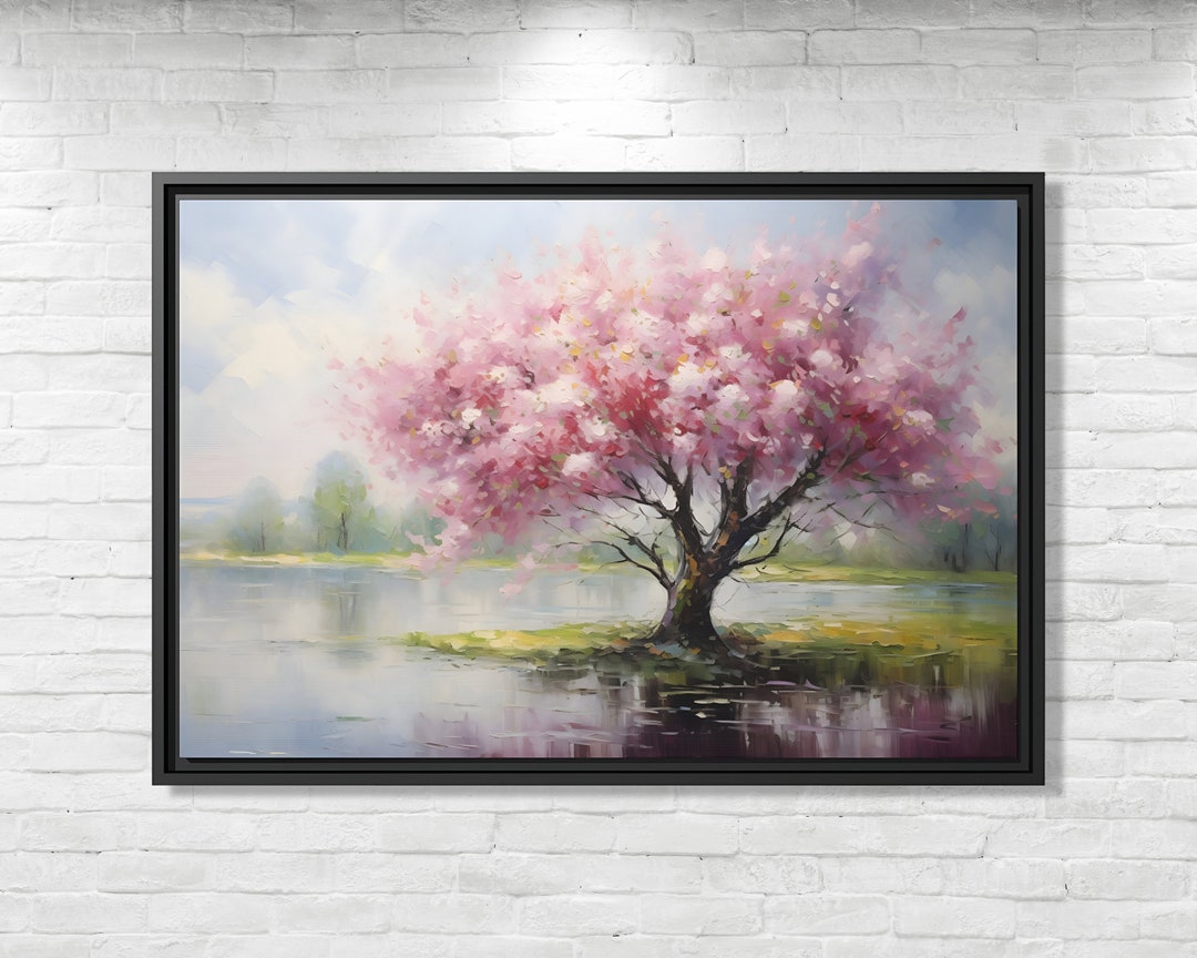 Canvas Print Cherry Blossom Wall Art Landscape Blossom Tree Rustic ...