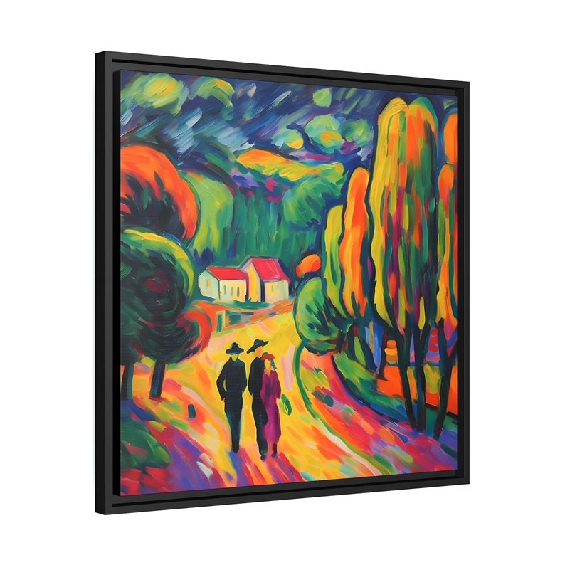 Abstract Fauvism Framed Canvas Print Wall Art Colorful Fall - Etsy