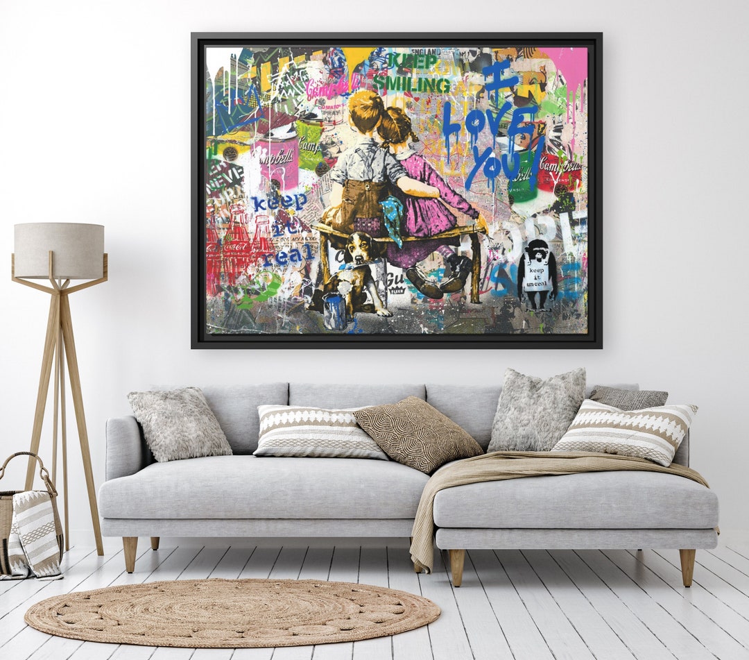 Together Love Kids Mr. Brainwash Keep It Real Graffiti Canvas Print ...
