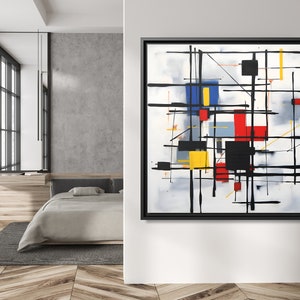 Piet Mondrian Wall Art Large Abstract Painting Mondrian Dutch Painting ...
