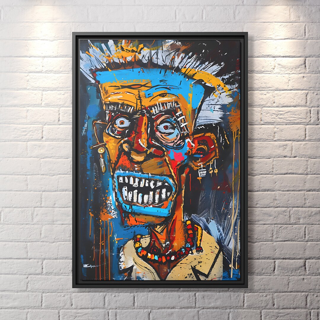 Wall Art Basquiat Print Canvas Basquiat Modern Art Extra Large Canvas ...