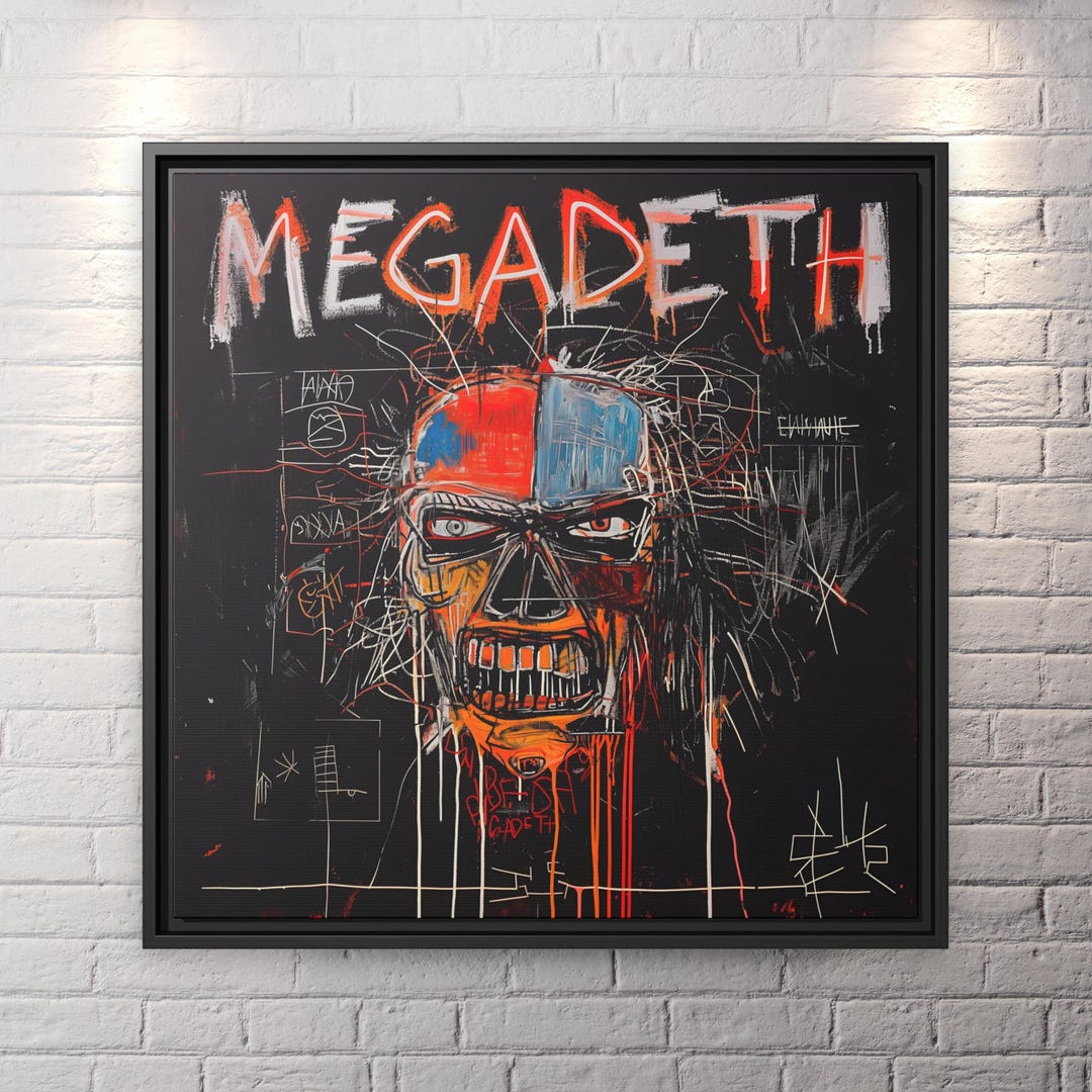 Wall Art Basquiat Megadeth Print Canvas Basquiat Modern Art Extra Large Canvas Bedroom Painting ...