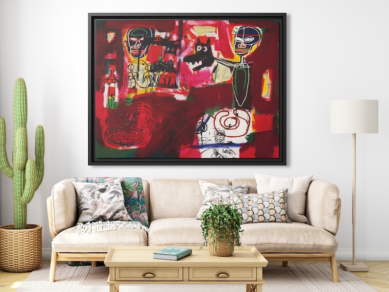 Wall Art Basquiat Print Canvas Basquiat Modern Art Extra Large Canvas ...
