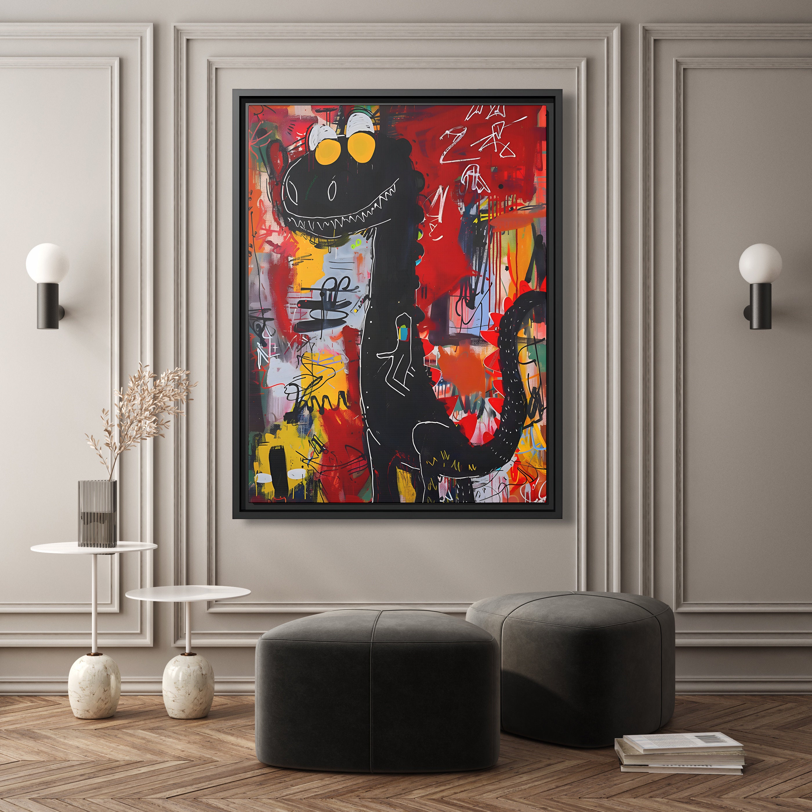 Wall Art Basquiat Print Canvas Basquiat Modern Art Extra Large Canvas ...