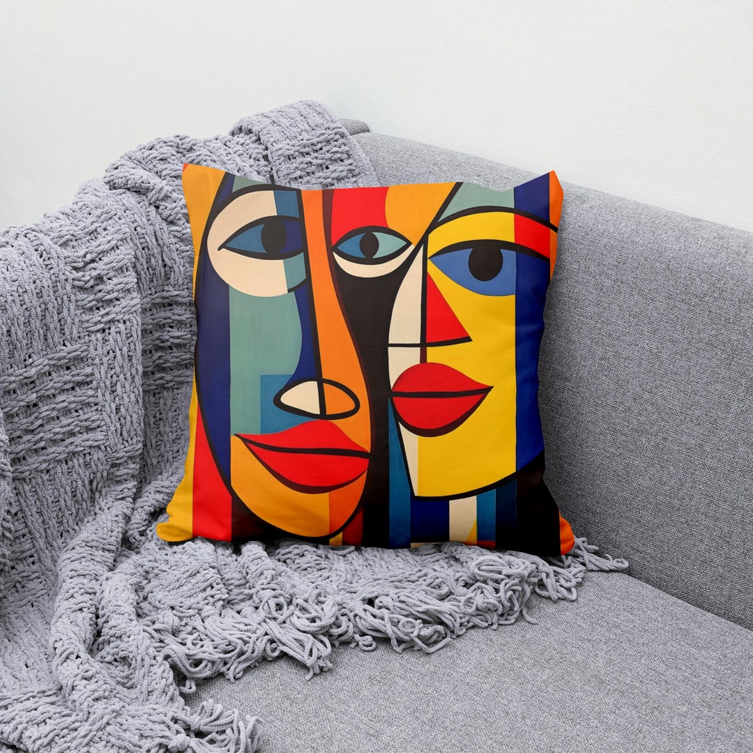 Suede Pillow Abstract Art Pillow Modern Art Cushion Artsy Pillow ...
