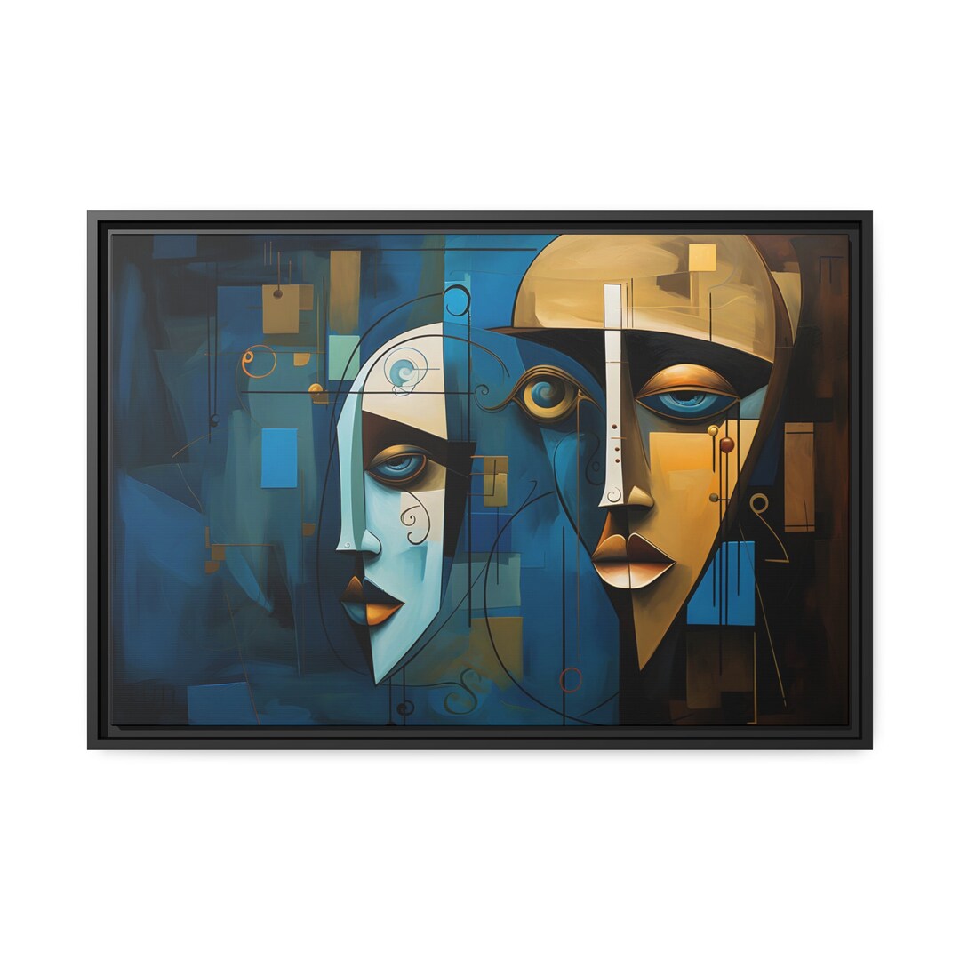 Cubism Picasso Canvas Print Modern Wall Art Large Decor Floating Frame ...