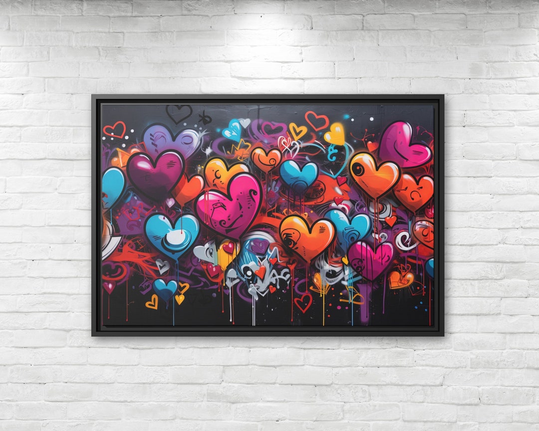 Wall Art Banksy Street Art Graffiti Heart Art Romantic Painting ...