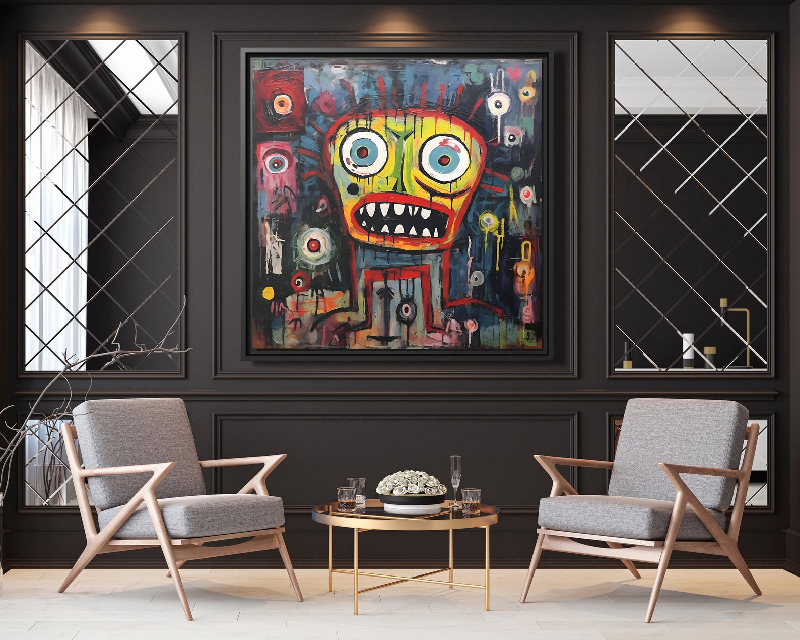 Wall Art Basquiat Print Canvas Basquiat Modern Art Extra Large Canvas ...