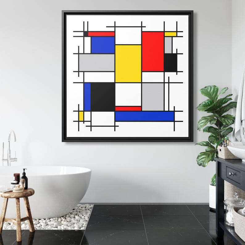 Piet Mondrian Wall Art Large Abstract Painting Mondrian Dutch Painting ...