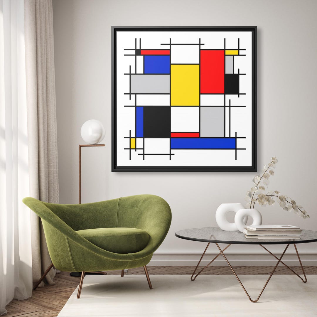 Piet Mondrian Wall Art Large Abstract Painting Mondrian Dutch Painting ...
