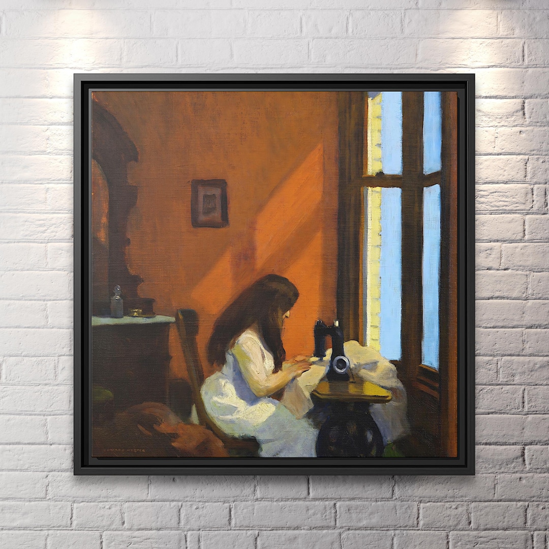 Edward Hopper Girl Sewing Machine Canvas Print Edward Hopper Large Art ...