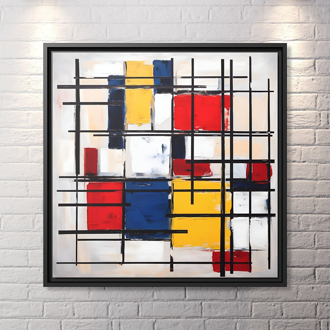 Piet Mondrian Wall Art Large Abstract Painting Mondrian Dutch Painting ...