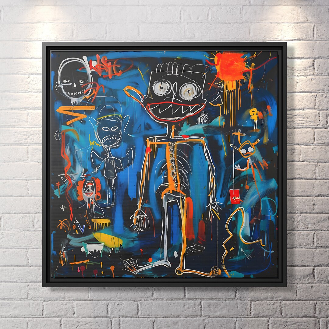 Wall Art Basquiat Print Canvas Basquiat Modern Art Extra Large Canvas ...