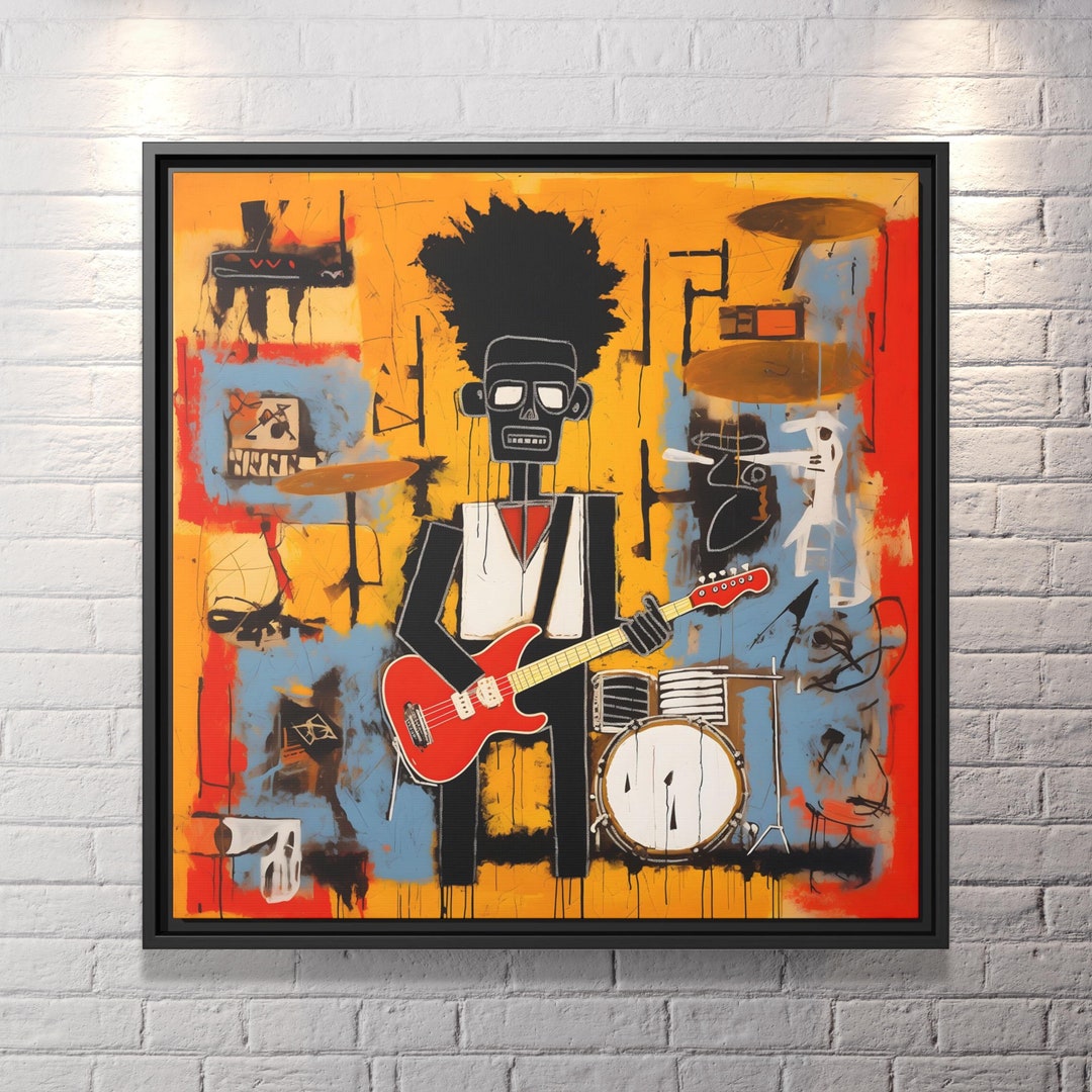 Wall Art Basquiat Canvas Musician Print Basquiat Painting Jazz Music ...