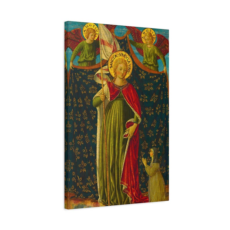 Benozzo Gozzoli Saint Ursula With Two Angels and Donor Benozzo Gozzoli ...