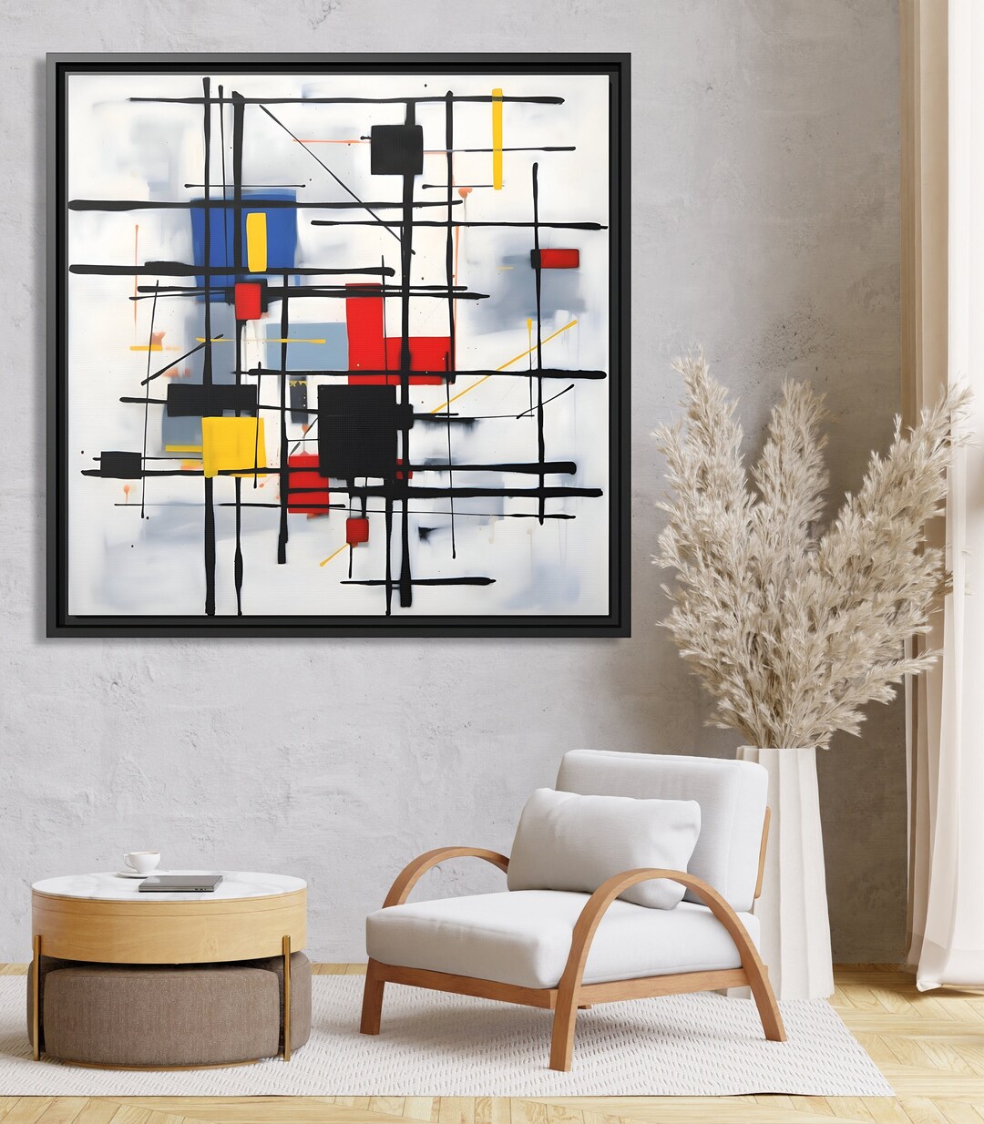 Piet Mondrian Wall Art Large Abstract Painting Mondrian Dutch Painting ...