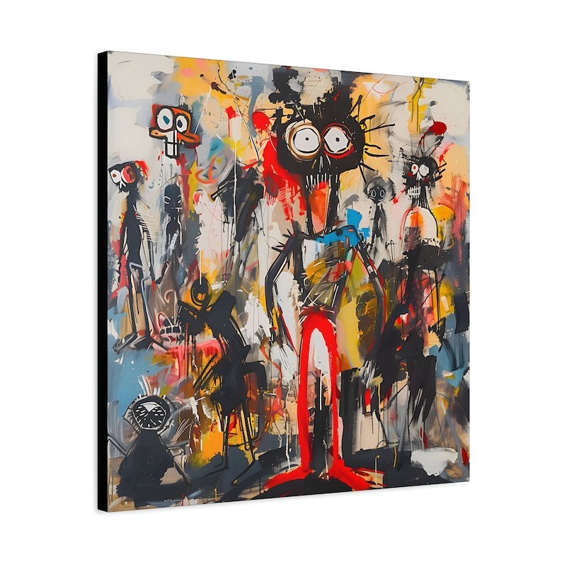 Jean Michel Basquiat Canvas Neo Expressionism Modern Wall Art Print Basquiat Large Art Decor ...