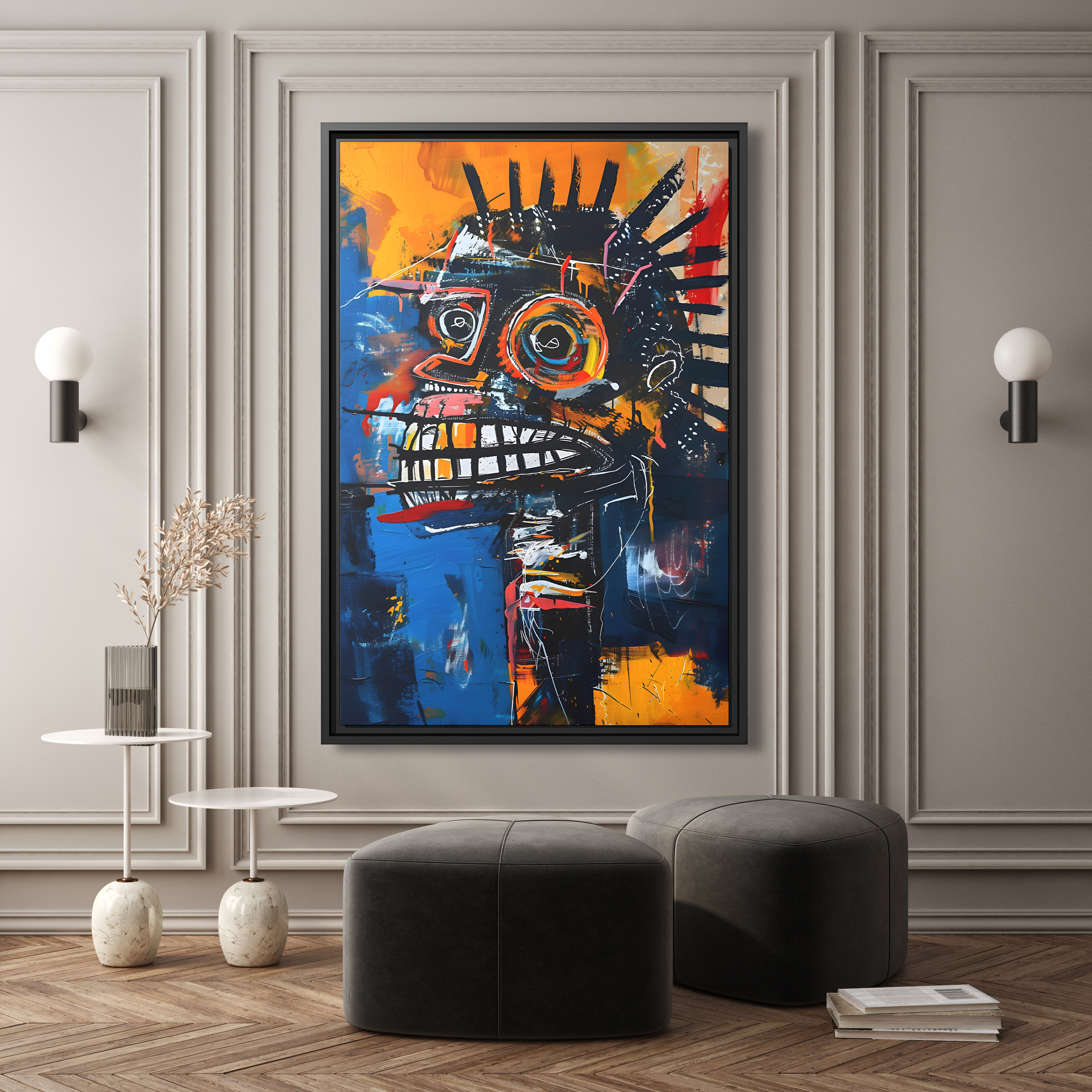 Wall Art Basquiat Print Canvas Basquiat Modern Art Extra Large Canvas ...