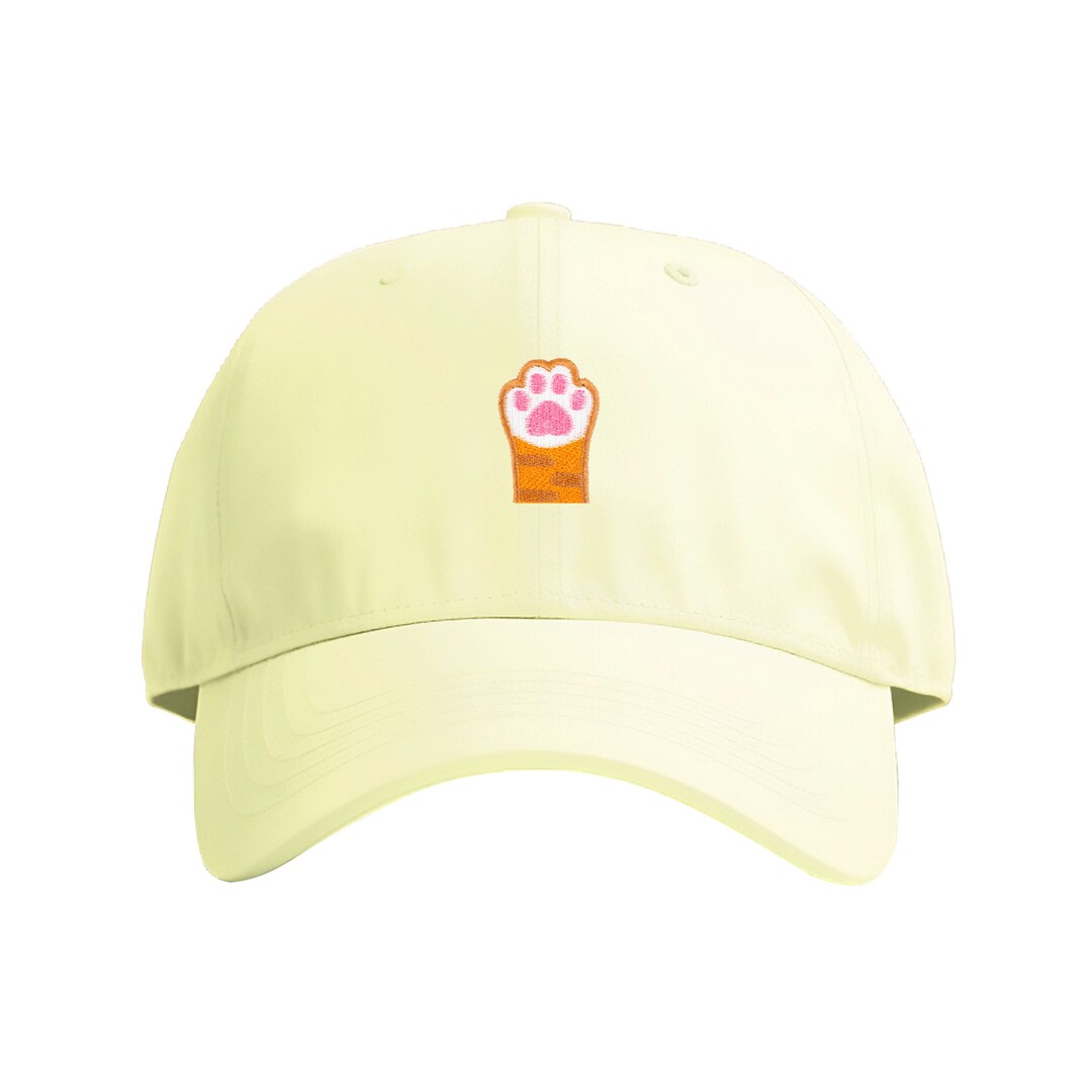 Playful Cat Paw Embroidered Cotton Cap | Adjustable Strap | Soft and ...