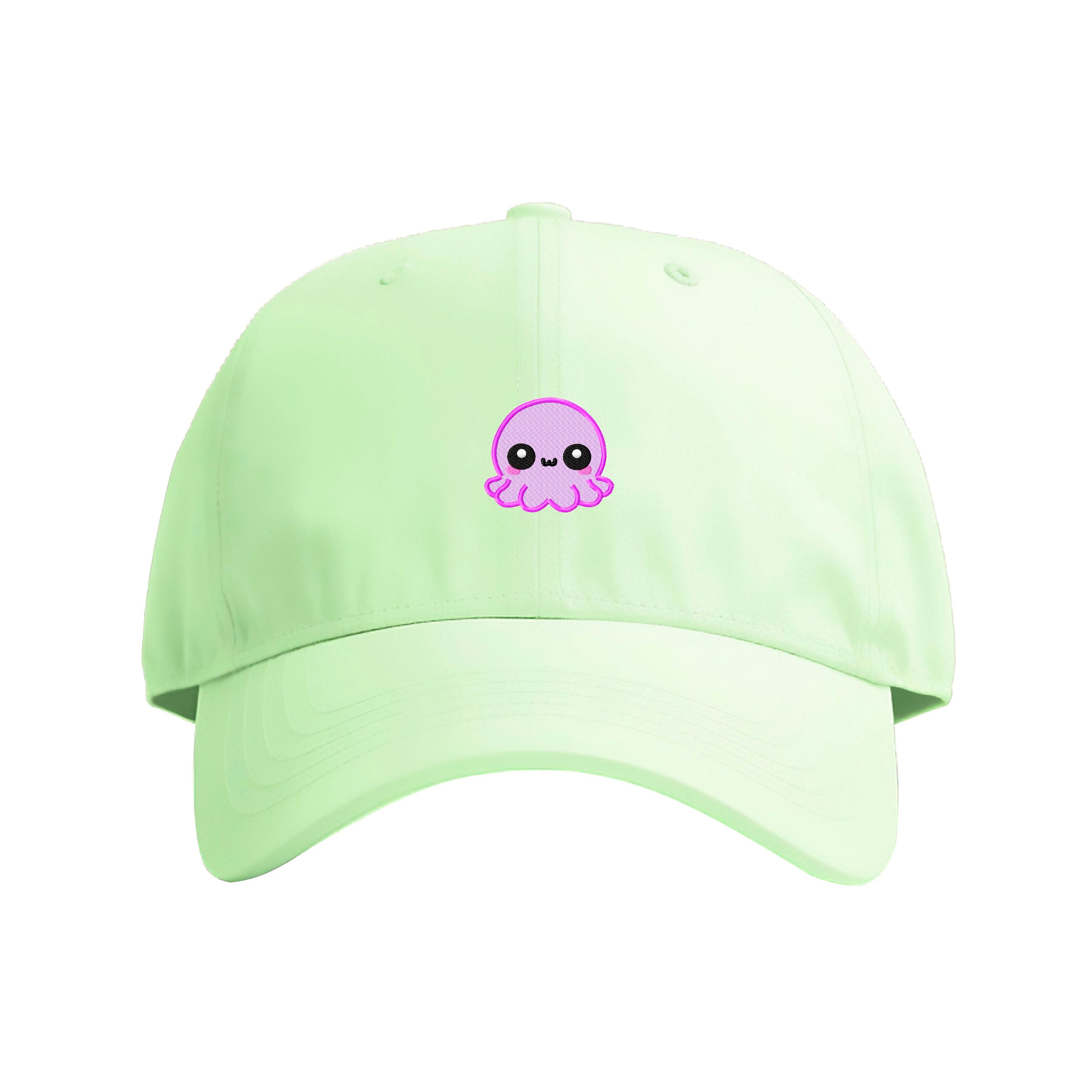 Purple Octopus Cute Embroidered 100% Cotton Cap | Vibrant Design ...