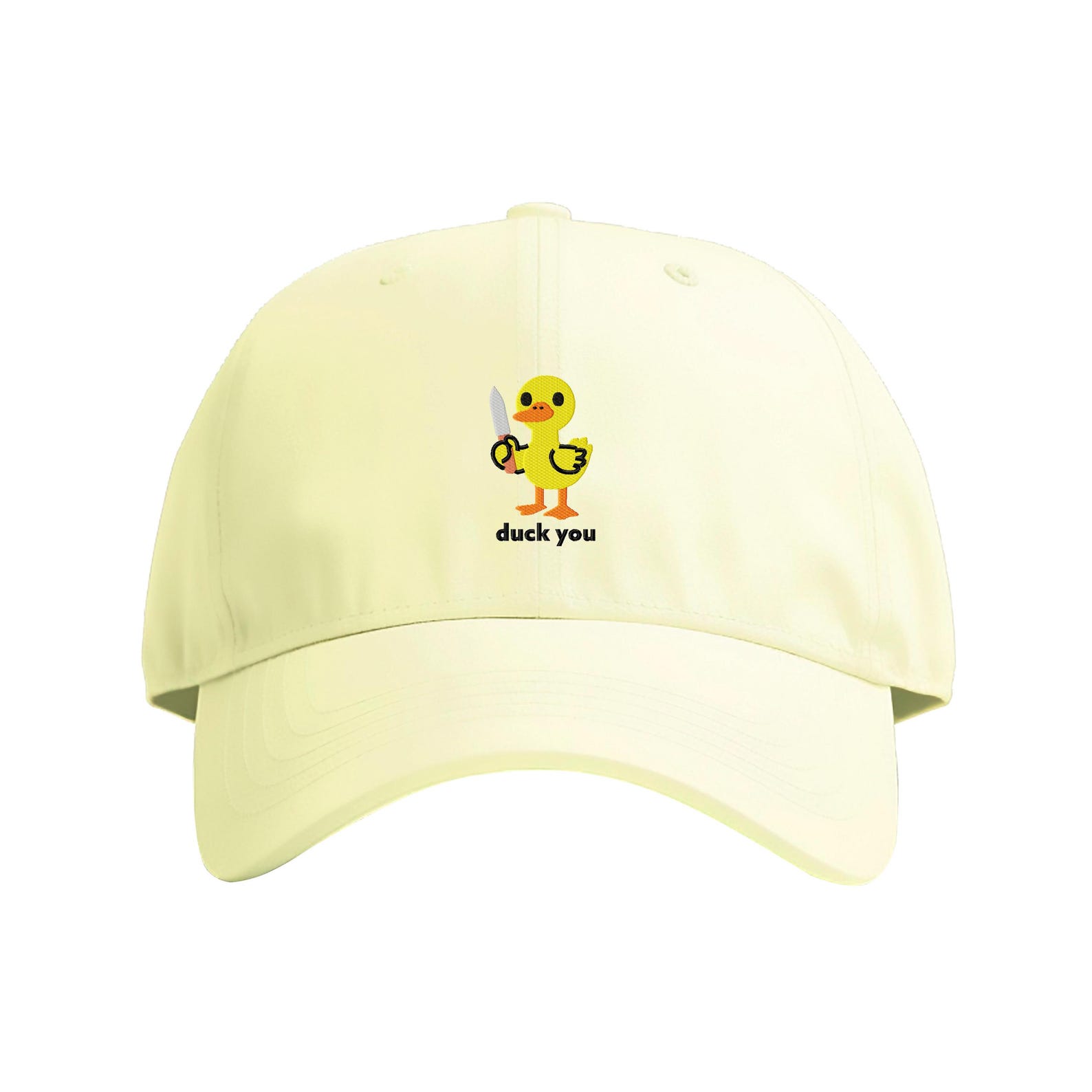 Duck You Funny Memes Embroidered Cotton Cap | 100% Cotton | Pastel Pink ...