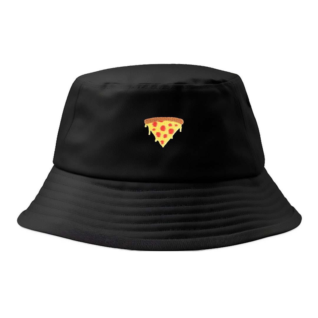 Pizza Dripping Embroidered Bucket Hat | 100% Cotton | Short Brim | Two ...