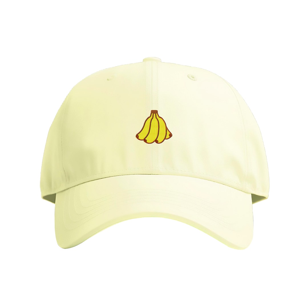 Banana Fruit Embroidered 100% Cotton Cap | Multiple Colors | One Size ...