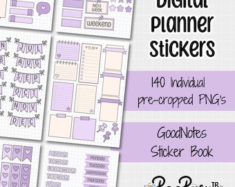 Blue Digital Planner Stickers - PNG | Precropped | Goodnotes Sticker ...