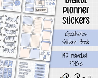 Blueberry Digital Planner Stickers - PNG | Precropped | Goodnotes ...