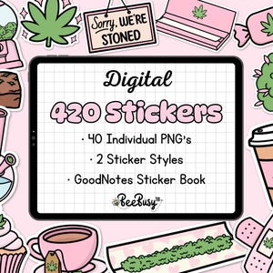 Pastel Pink Digital Planner Stickers - PNG | Precropped | Goodnotes ...