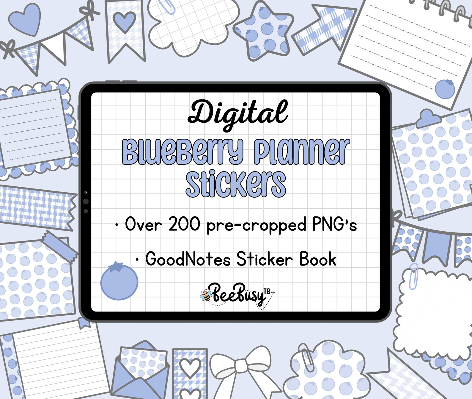 Blueberry Digital Planner Stickers PNG Precropped Goodnotes Sticker ...